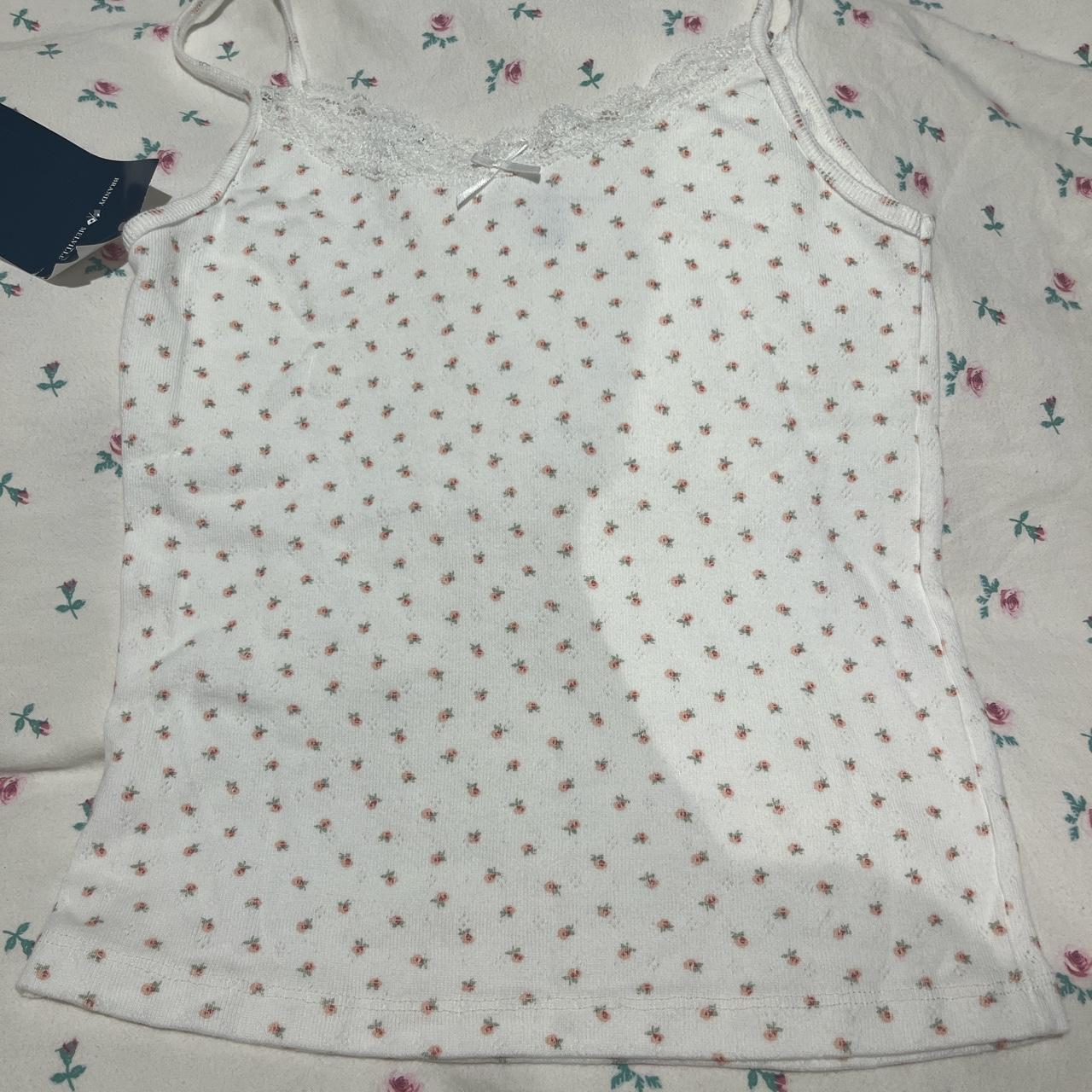 Brandy melville floral pj set Floral lace tank and... - Depop
