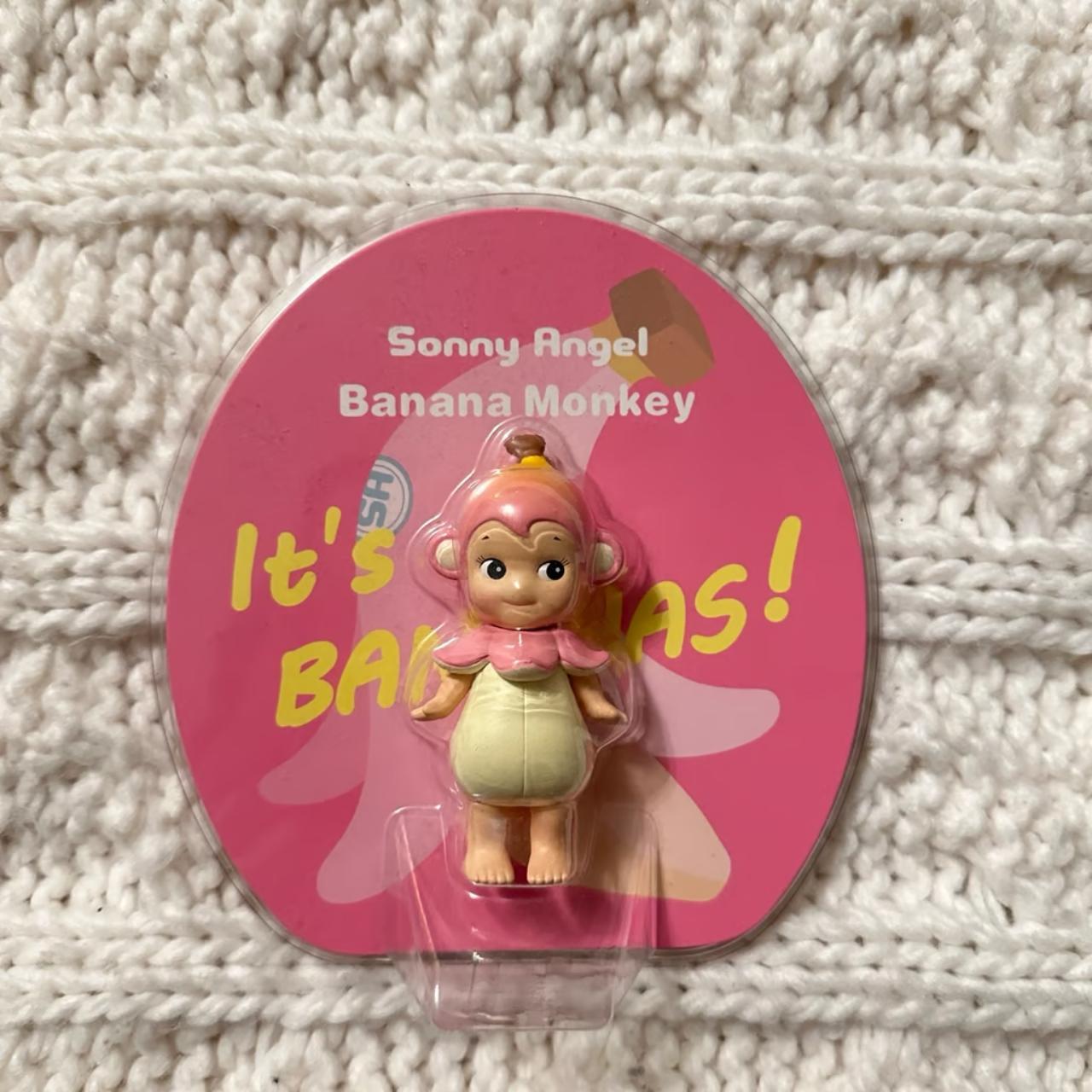 Pink Sonny Angel Banana Monkey Perfect condition... - Depop