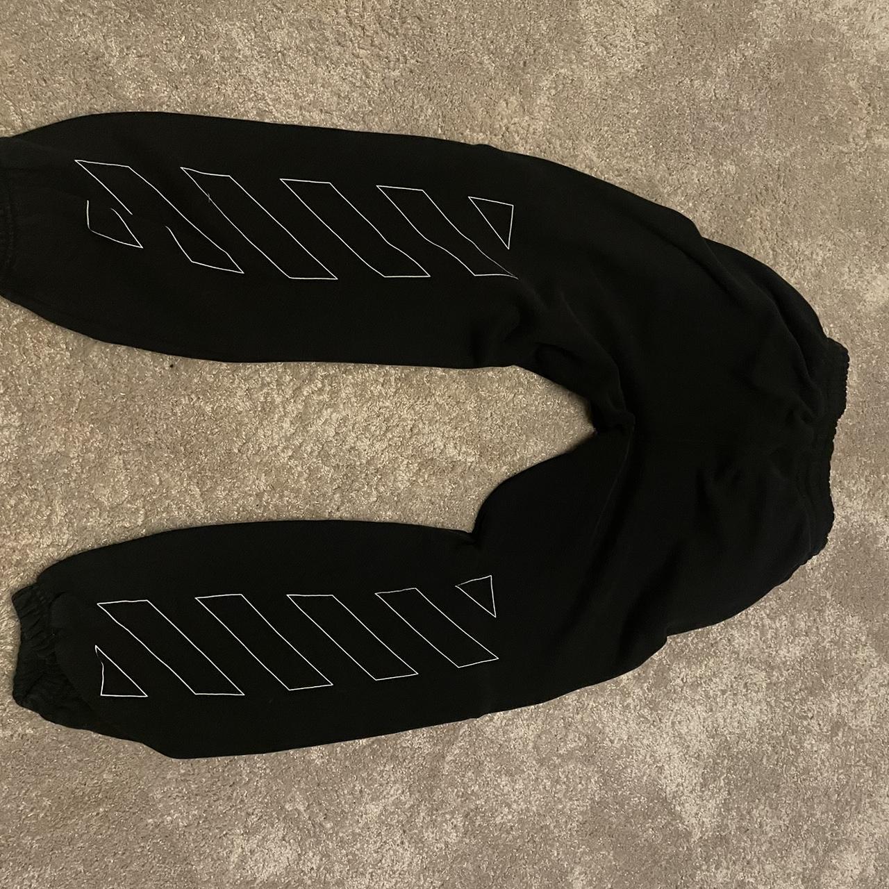 Off white joggers Size S. Slightly baggy with a... - Depop
