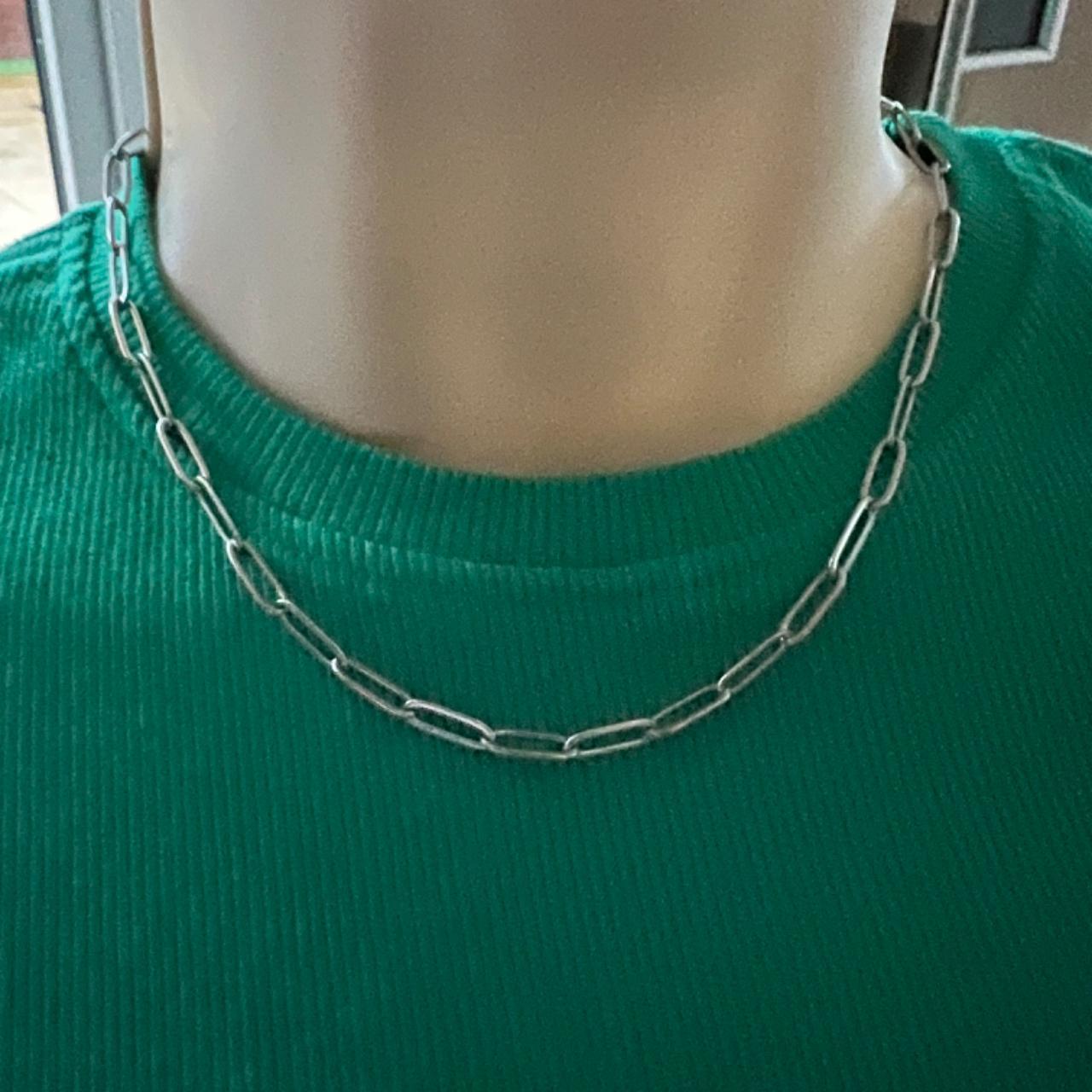 PaperClip Chain Necklace. No Fade. Available in... - Depop