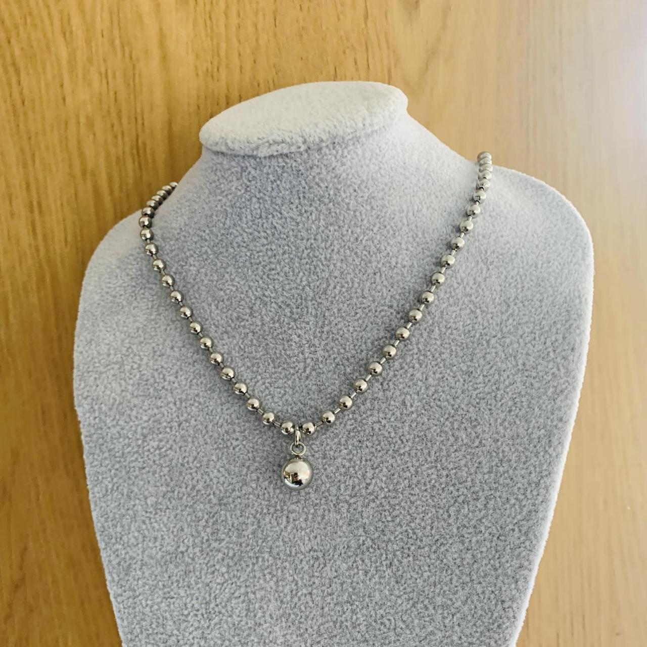 Updated Ball chain with ball charm. Bead Ball Chain.... - Depop