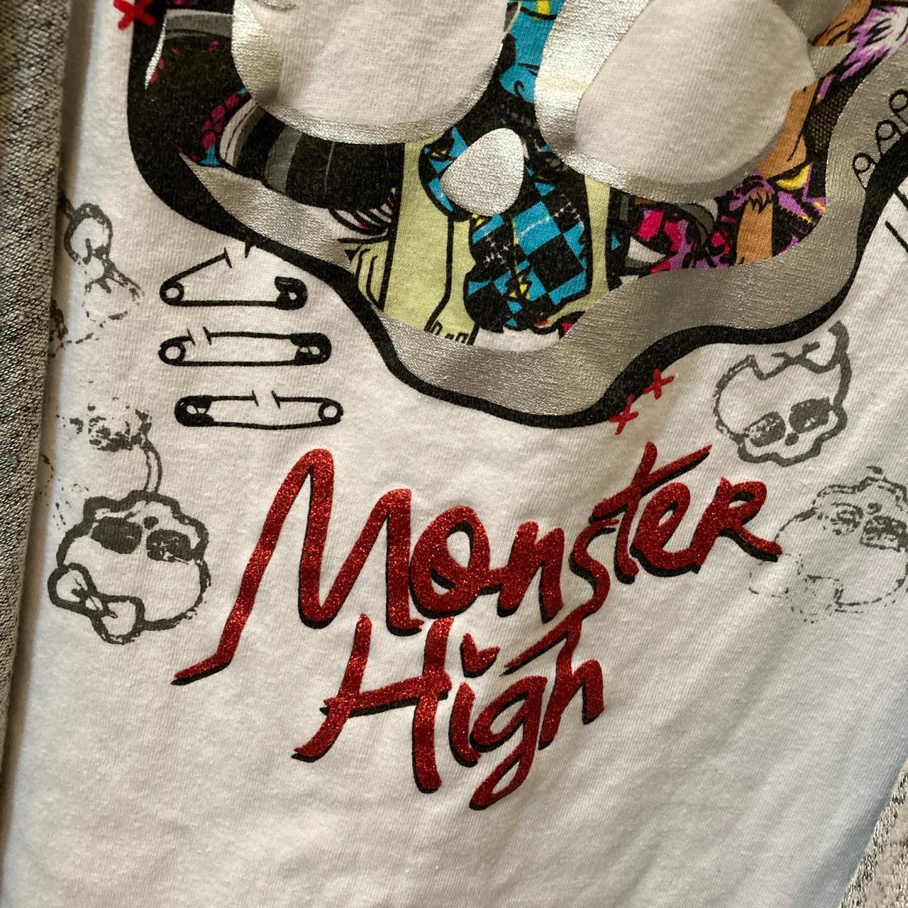 MONSTER HIGH skull & safety pin embellished top with... - Depop
