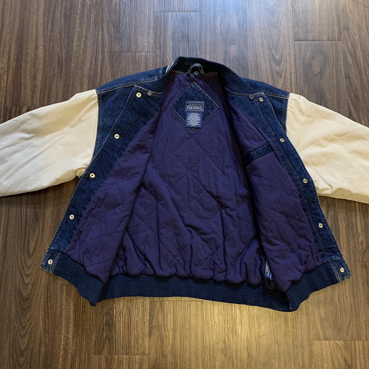 Vintage 00’s Basic Editions varsity jacket, Size... - Depop