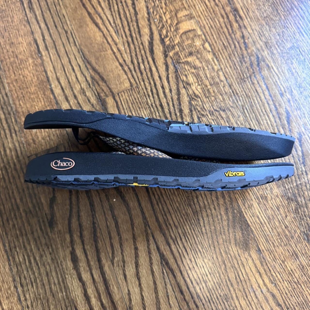 Chaco Sandals with Blue and Orange Straps and Vibram... | Depop