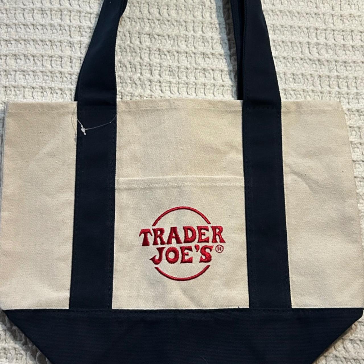 Trader Joe's Mini Canvas Tote Bag in Navy [Brand... - Depop