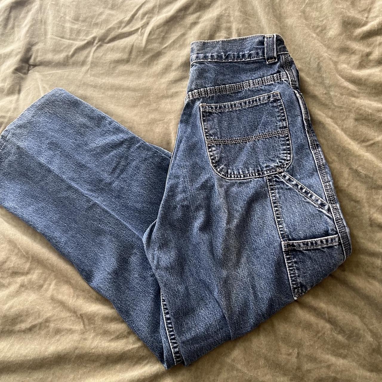 vintage faded glory carpenter jeans; waist is 27 and... - Depop