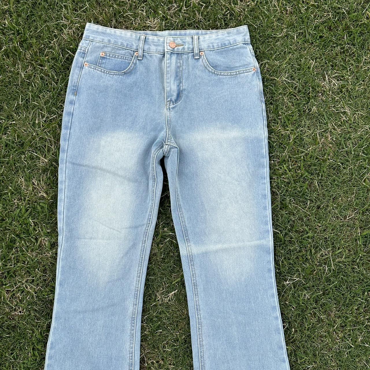 Light blue bell bottom jeans Size 32-30. #blue... - Depop
