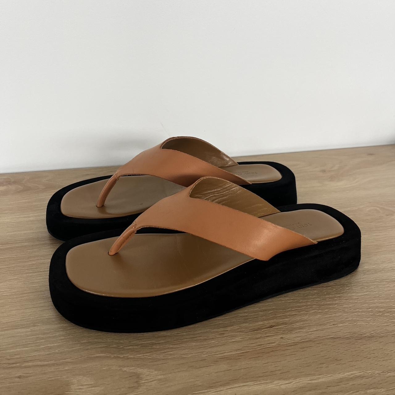 Tony Bianco Ives Tan and black platform sandals -... | Depop