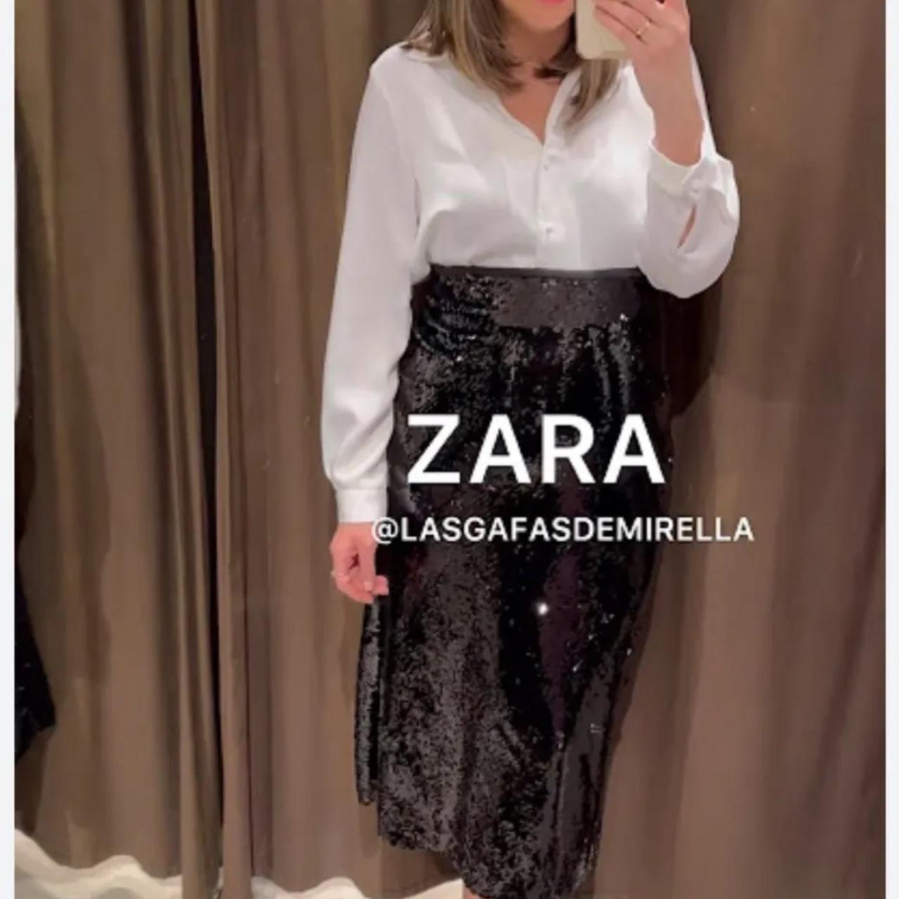 BNWT ZARA BLACK SEQUIN SKIRT BLOGGERS FAVOURITE - Depop