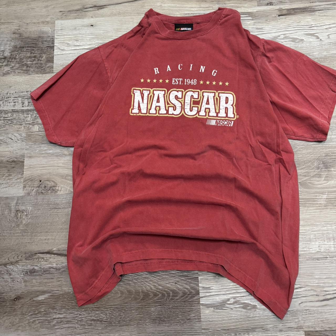 Red and white NASCAR Racing Tee #NASCAR | Depop