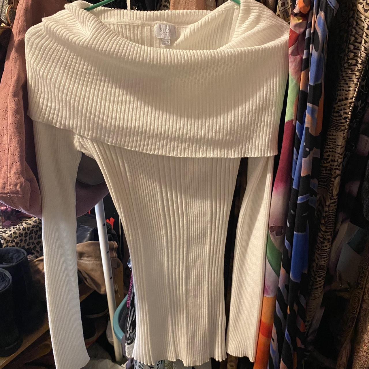 VINTAGE SUZY SHIER WHITE OFF THE SHOULDER LONG... - Depop