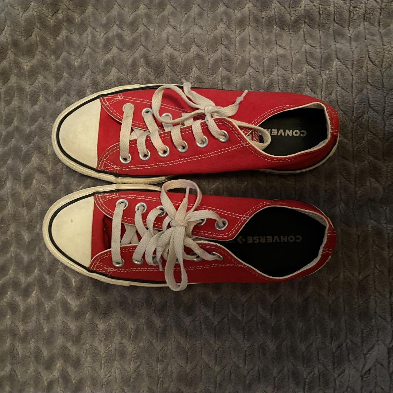 (message before buying) red low top platform... - Depop