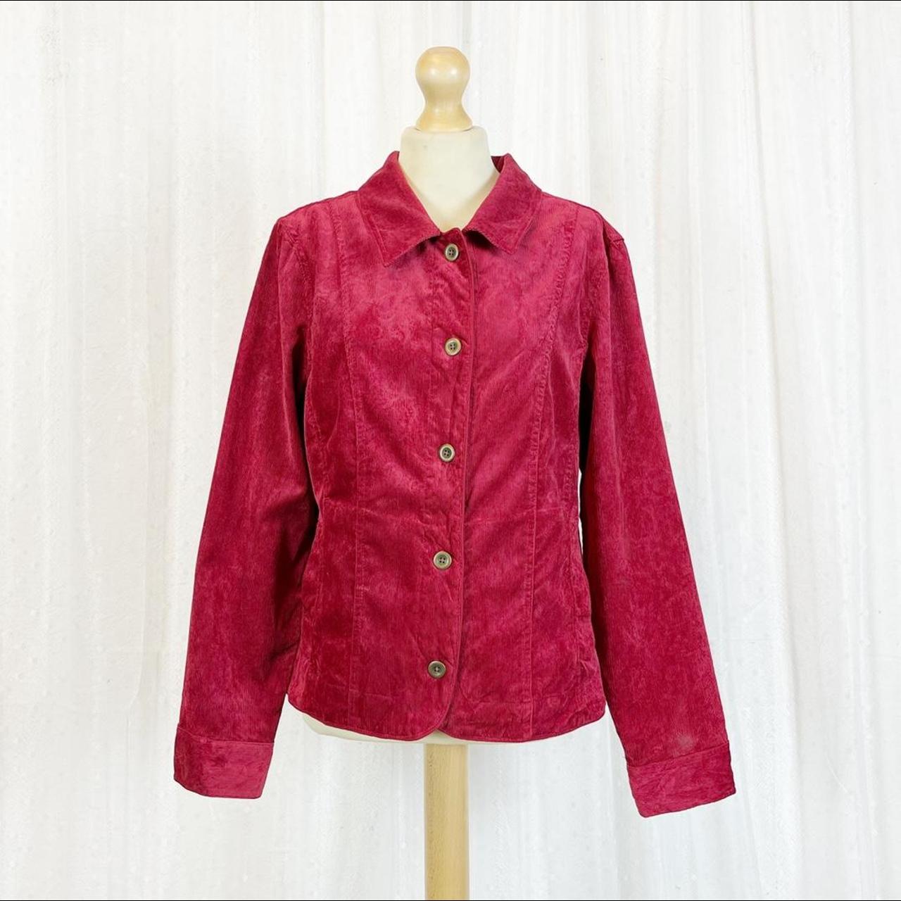corduroy jacket super cute vintage red cord jacket... - Depop