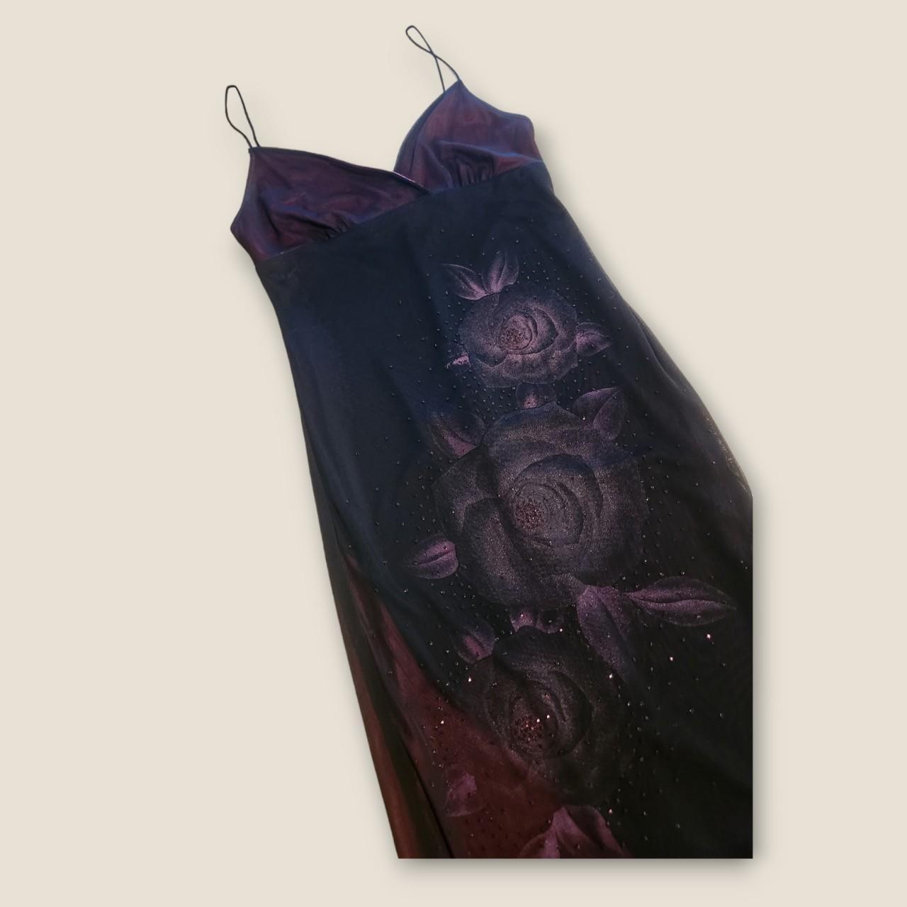 Whimsygoth floral mesh prom formal dress 🍒 Vintage... - Depop