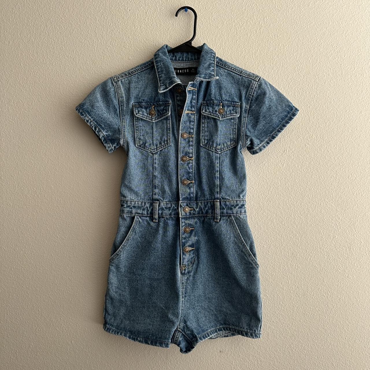 - Princess Polly “U Know What’s Up” Denim Romper -... | Depop