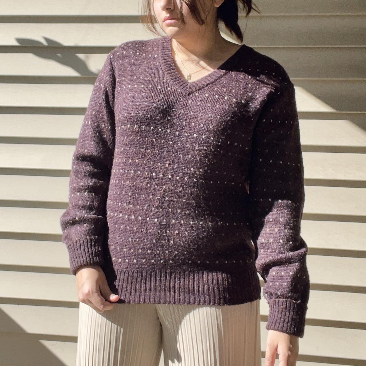 🍇🍇 Vintage Plum Purple Spotted Sweater Super soft... - Depop