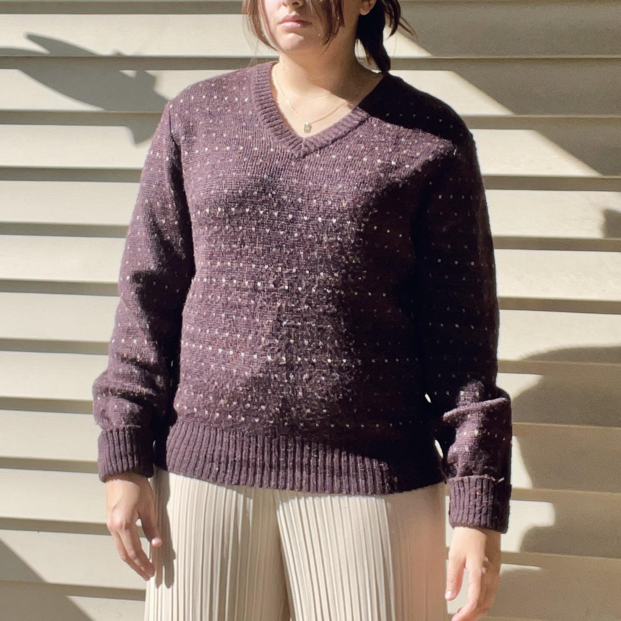 🍇🍇 Vintage Plum Purple Spotted Sweater Super soft... - Depop