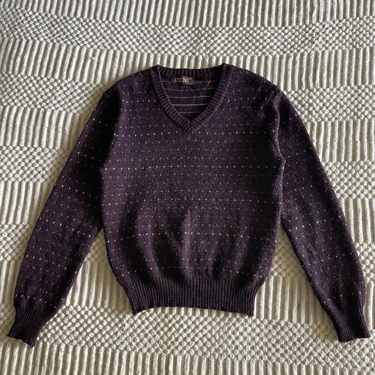 🍇🍇 Vintage Plum Purple Spotted Sweater Super soft... - Depop