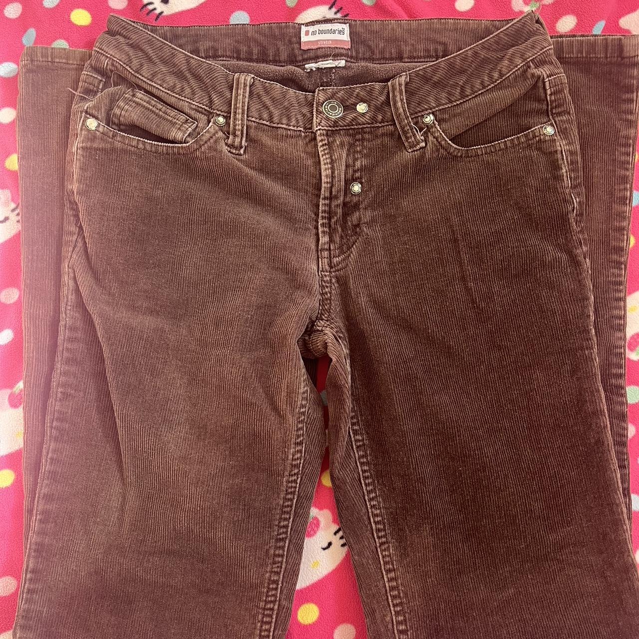 no boundaries brown corduroy jeans -waist 26... - Depop