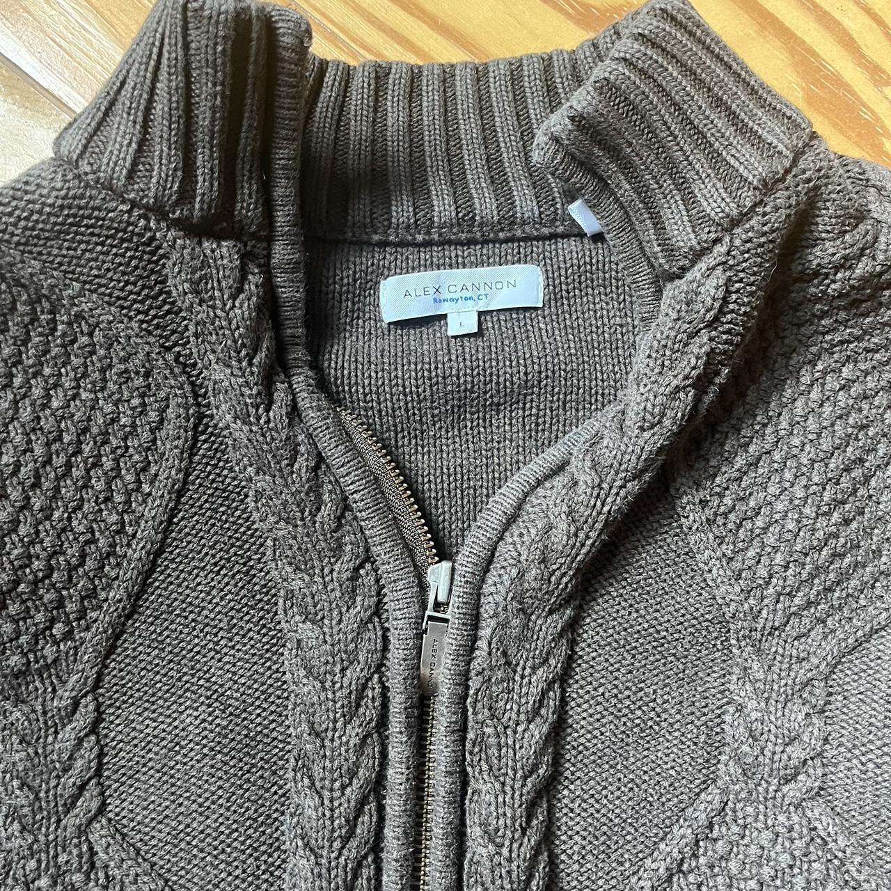 Zip-Up Alex Cannon men's chocolate sweater #grandpa... - Depop