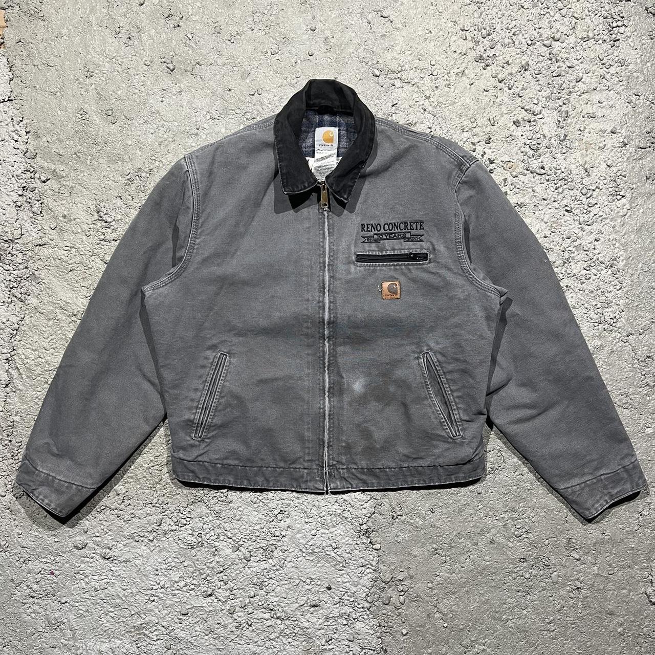 Vintage Gray Carhartt Detroit Jacket... - Depop