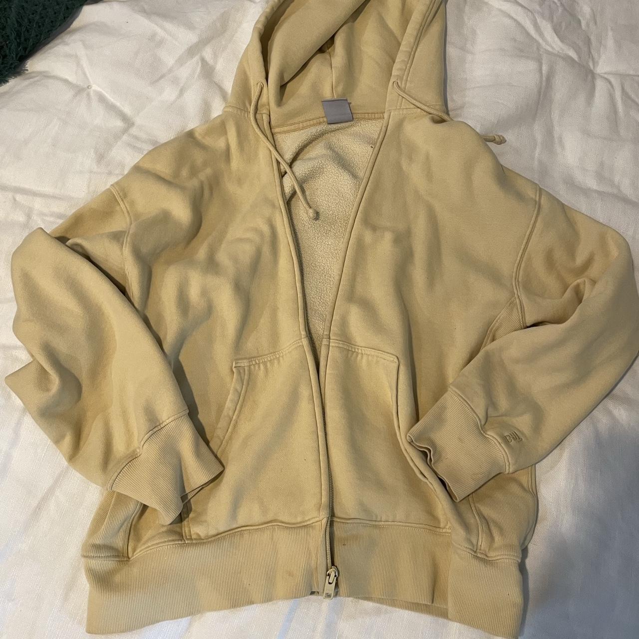 aritzia (tna) yellow jacket size small, but fits... - Depop