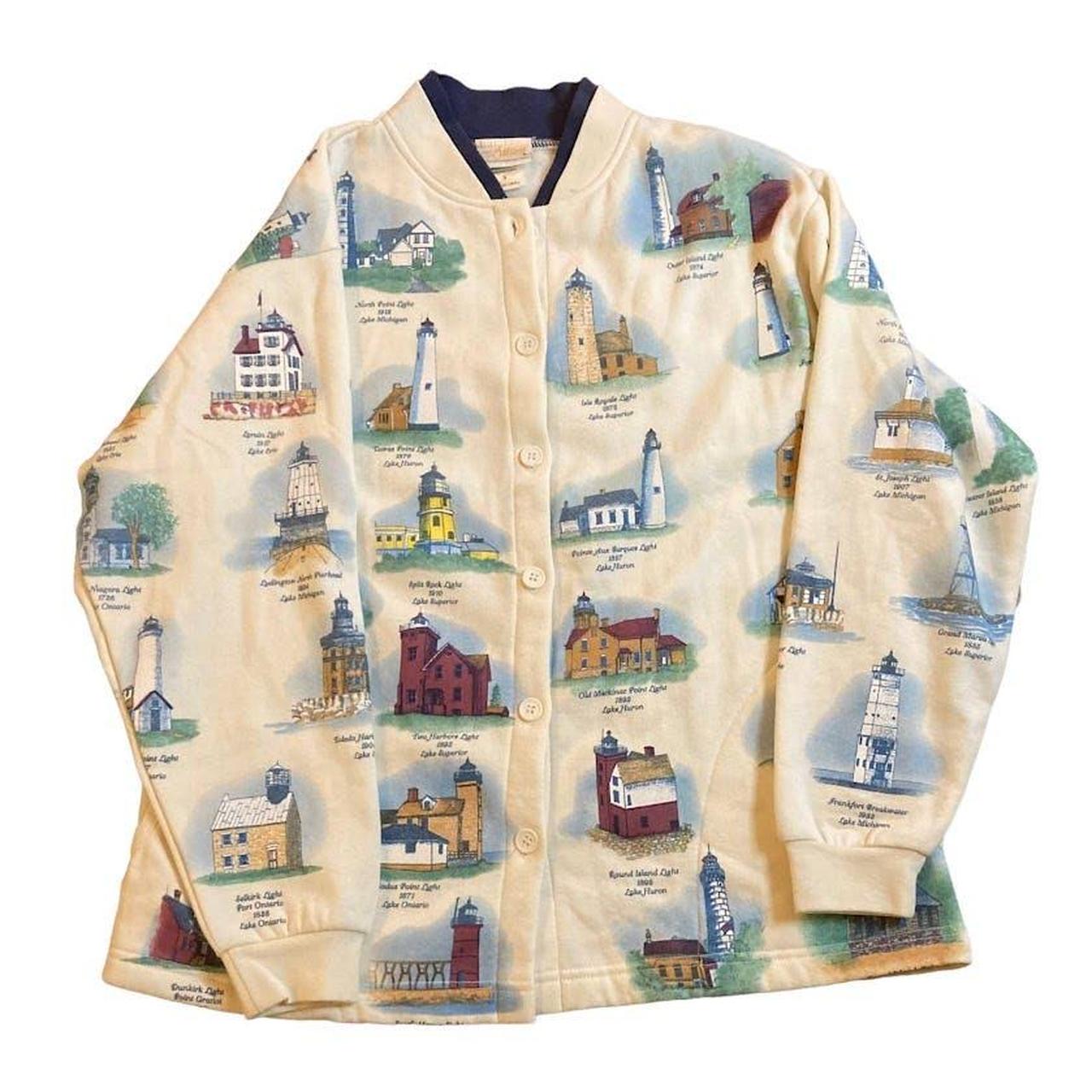 Lighthouse Cardigan Sweatshirt Art Unlimited... - Depop