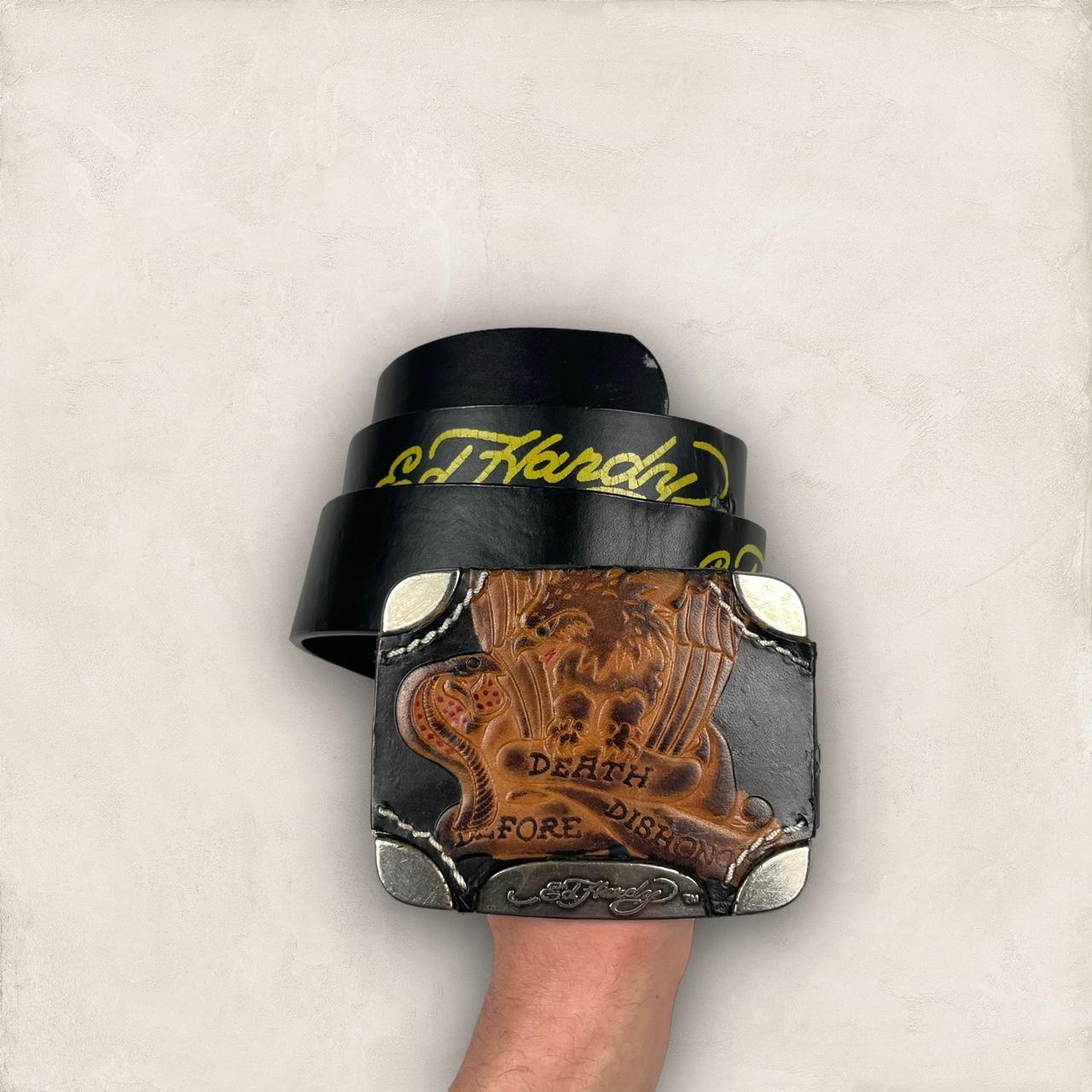 Belt Ed Hardy By Christian Audigier Vintage 00s... - Depop