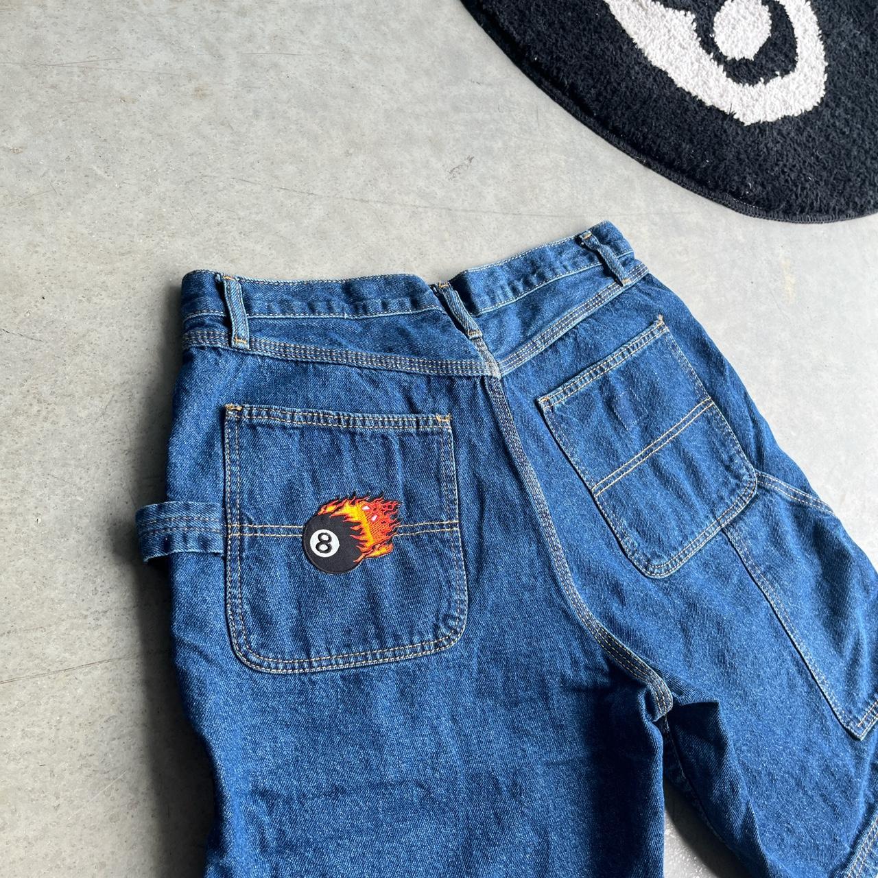 Vintage y2k custom flame fire 8ball dice jnco LIKE... - Depop