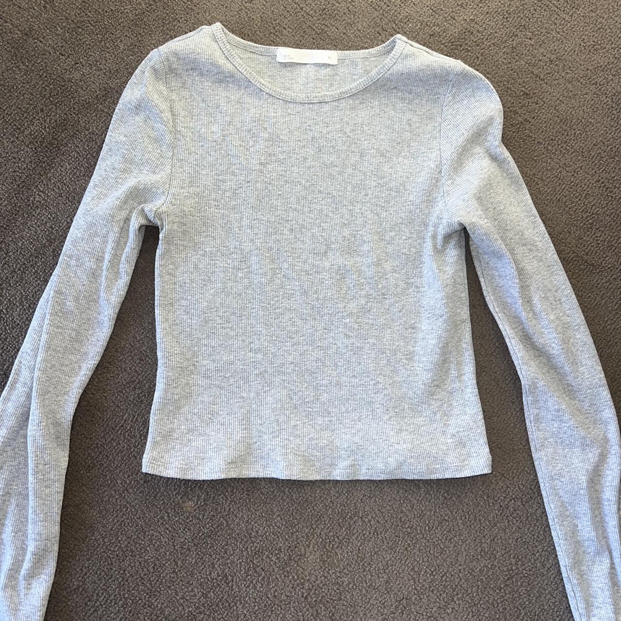 Supre grey long sleeve crop top - Depop