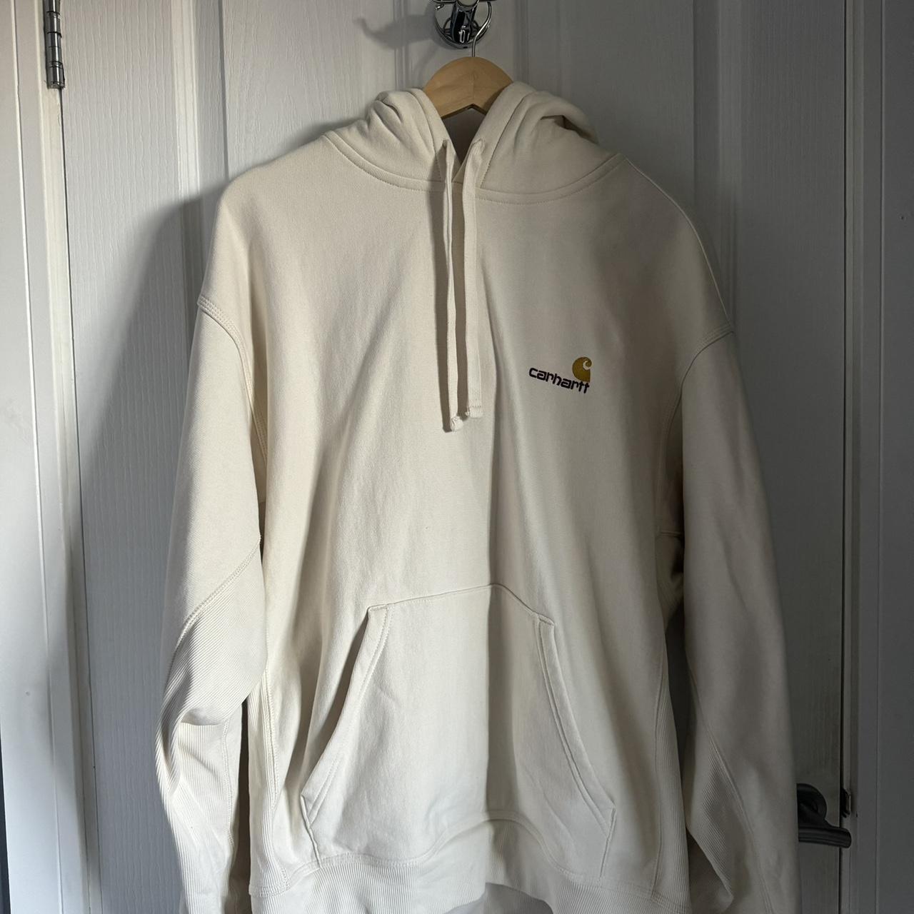 Carhartt Cream Hoodie XL Practically new, worn a... - Depop