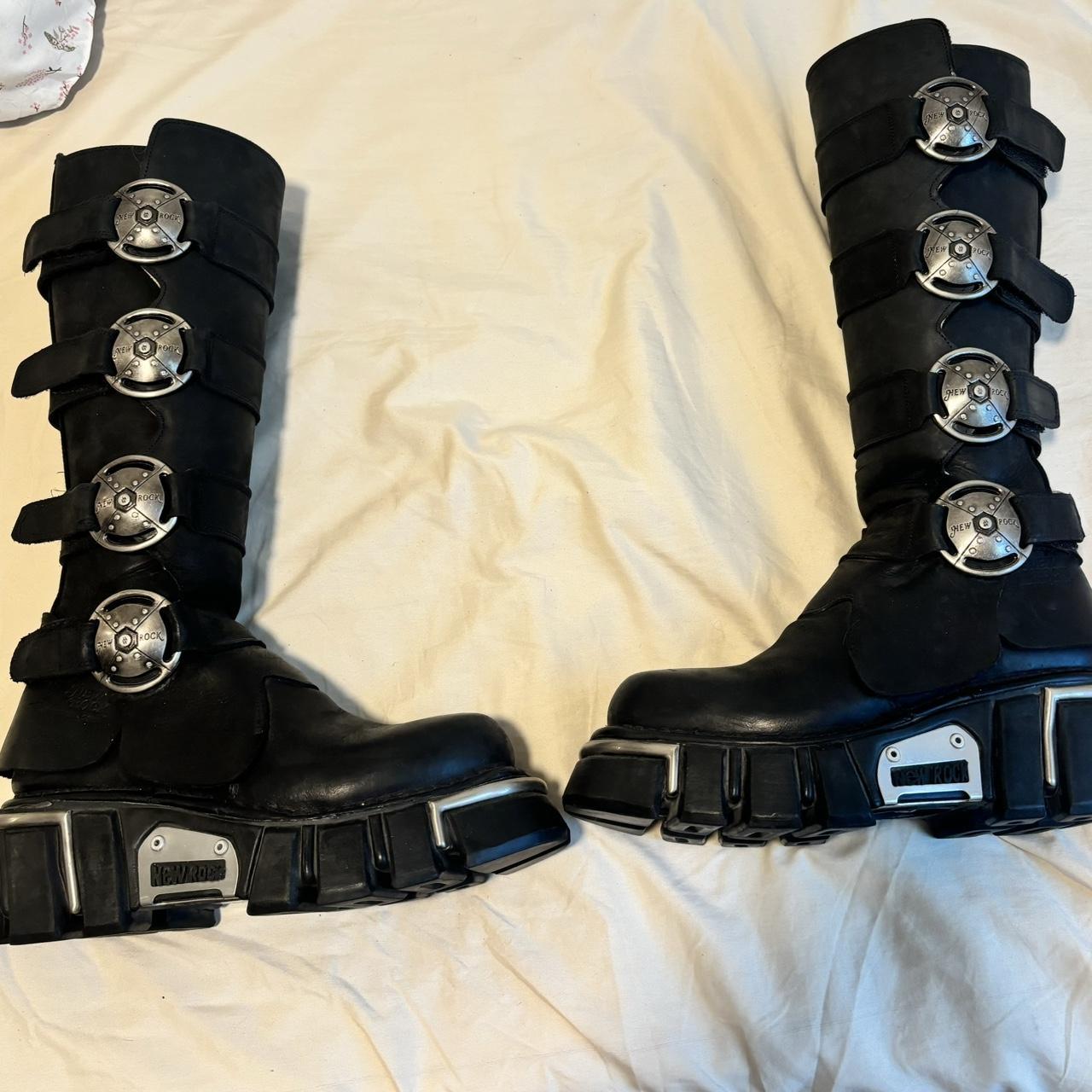 Coolest vintage goth, industrial New Rock Boots!... - Depop