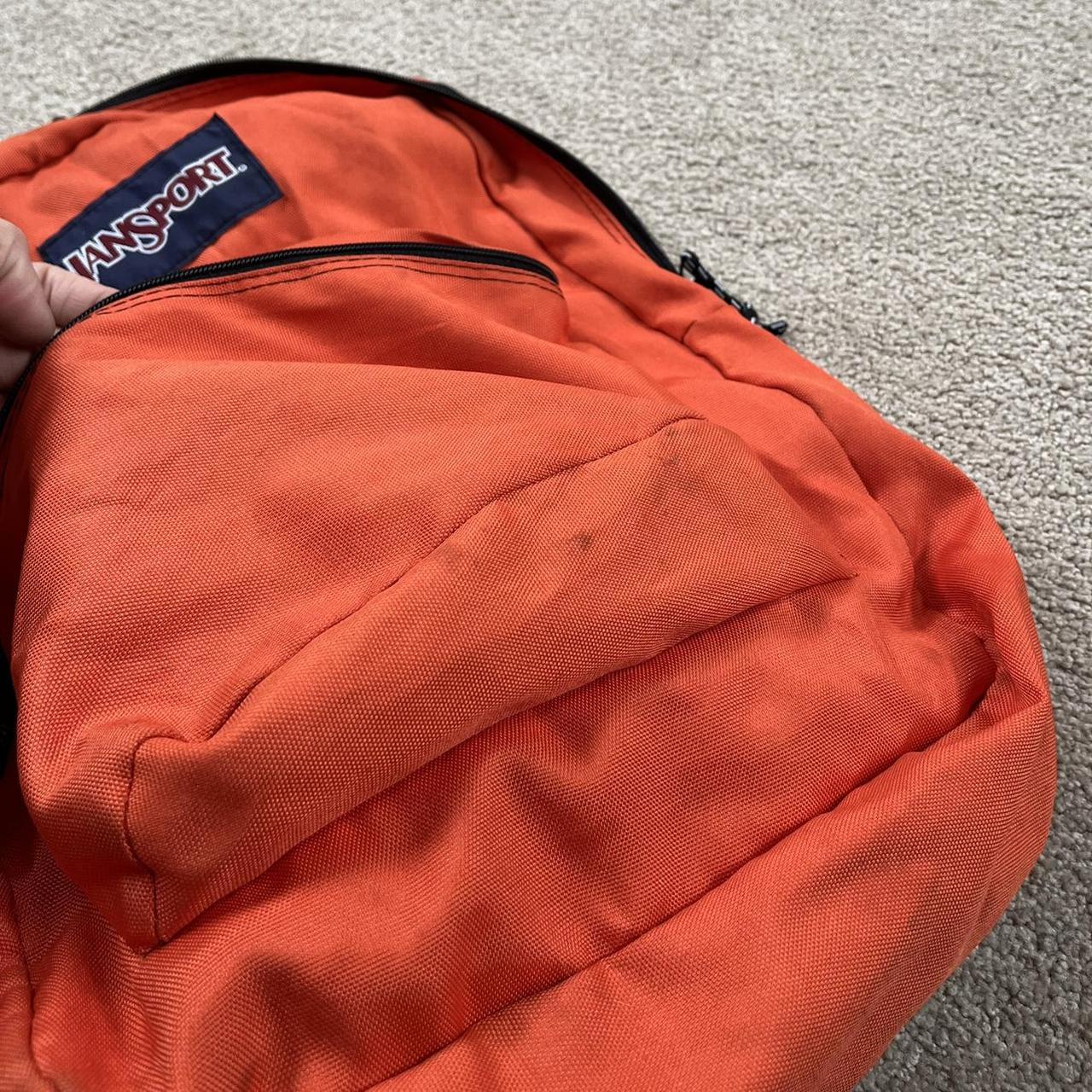 90's Jansport Orange Book Bag Backpack - Depop