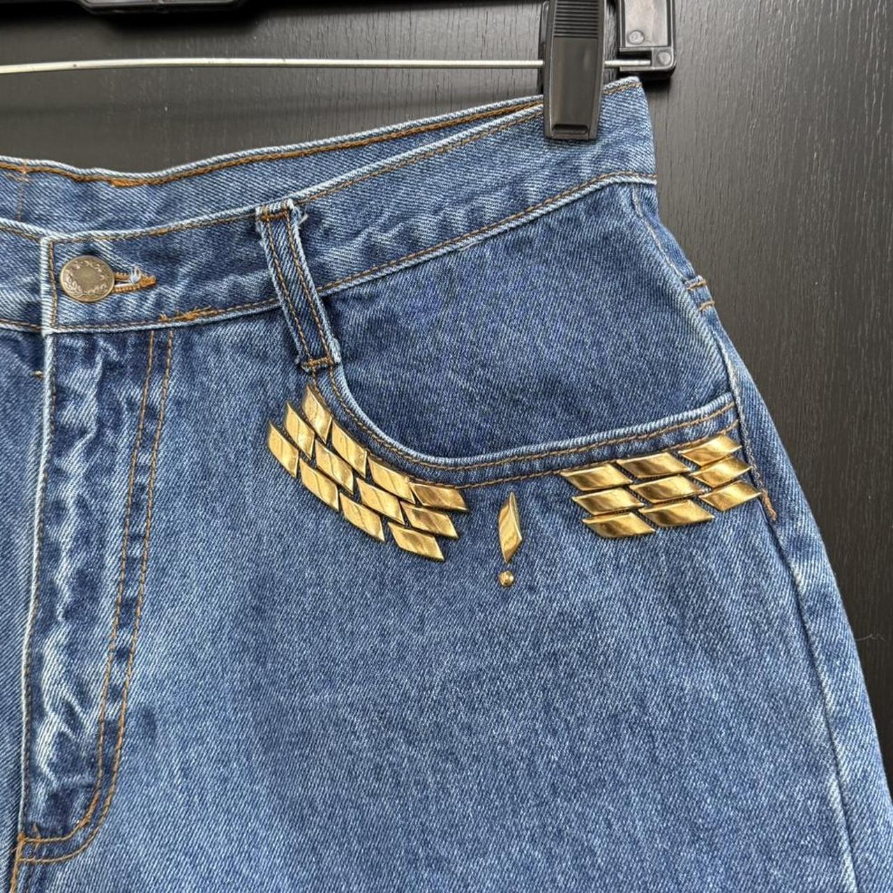 90s Mcbling Loose Fit Dark Wash Blue Denim Jean... | Depop