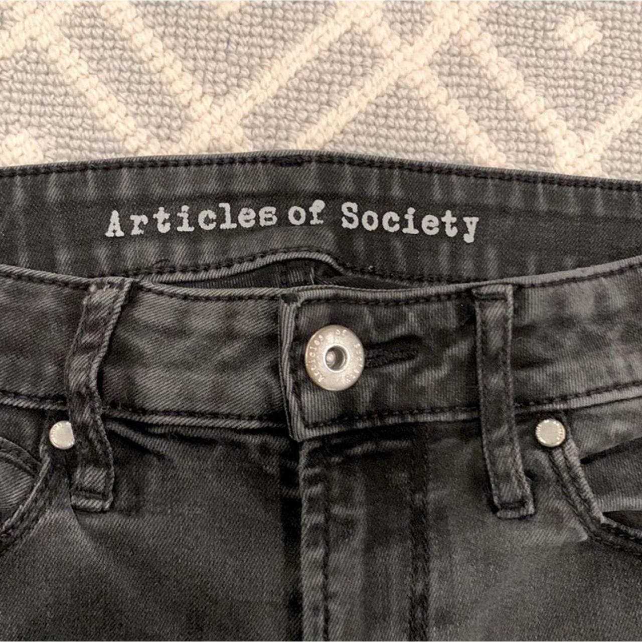 barely worn articles of society black frayed jeans.... - Depop