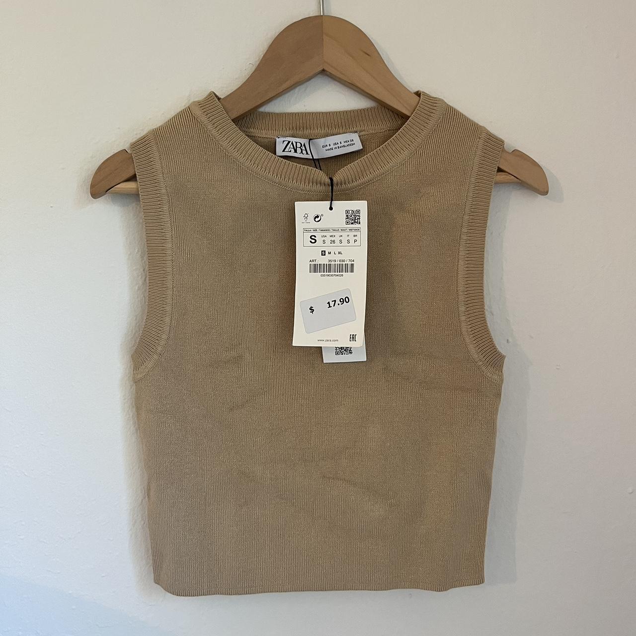 zara sweater material tank top. Never worn at all so... - Depop