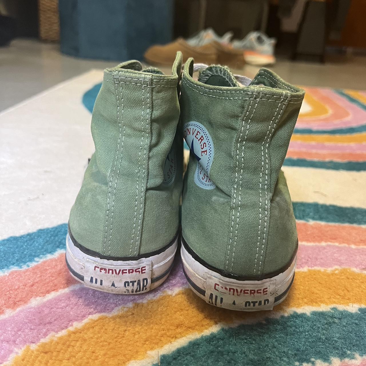green high top converse! super cute and love the fit... - Depop