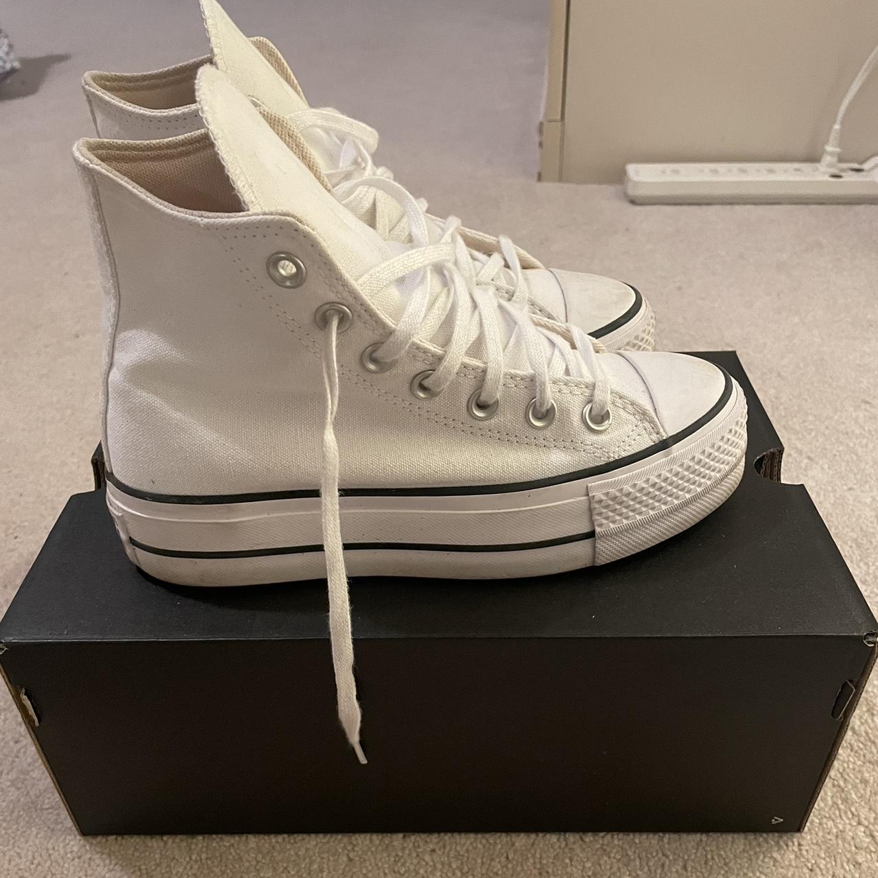 white platform converse size 5! ☁️🤍🎧 - worn a couple... - Depop