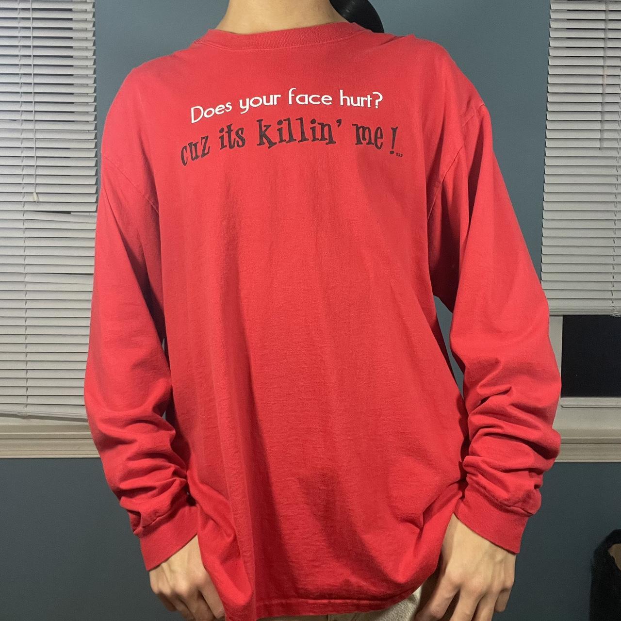 2000s Punk Slogan Long Sleeve Tshirt - Pit to pit:... - Depop