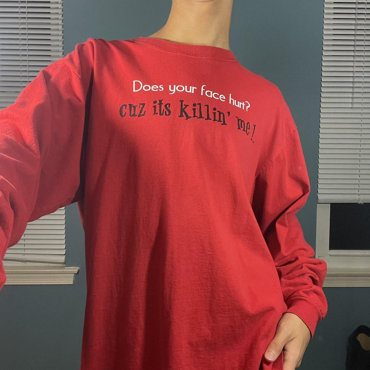 2000s Punk Slogan Long Sleeve Tshirt - Pit to pit:... - Depop