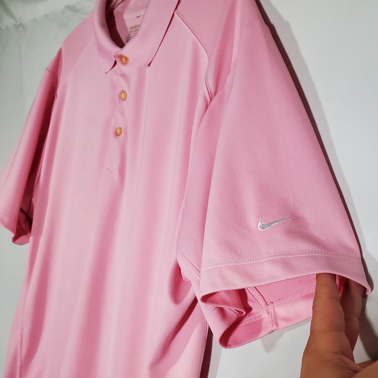 NIKE PINK DRI-FIT EMBROIDERED GOLF TOUR PERFORMANCE... | Depop