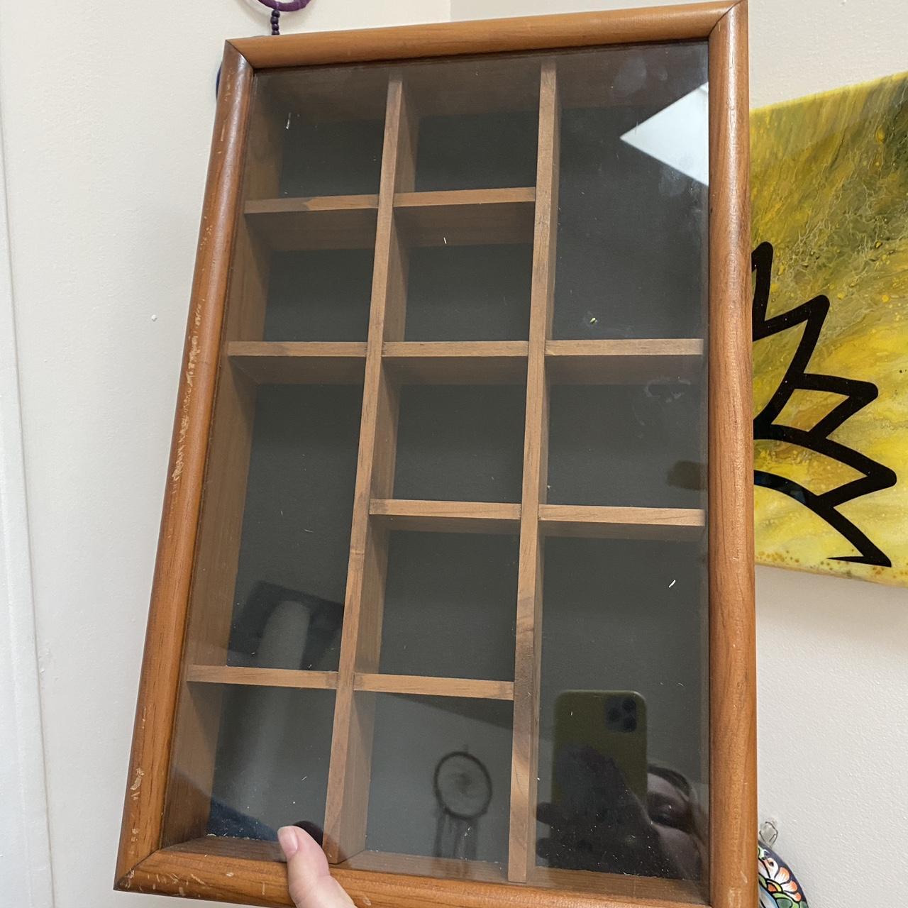 🤎LARGE GLASS DISPLAY CASE🤎 Large! Sliding glass... - Depop