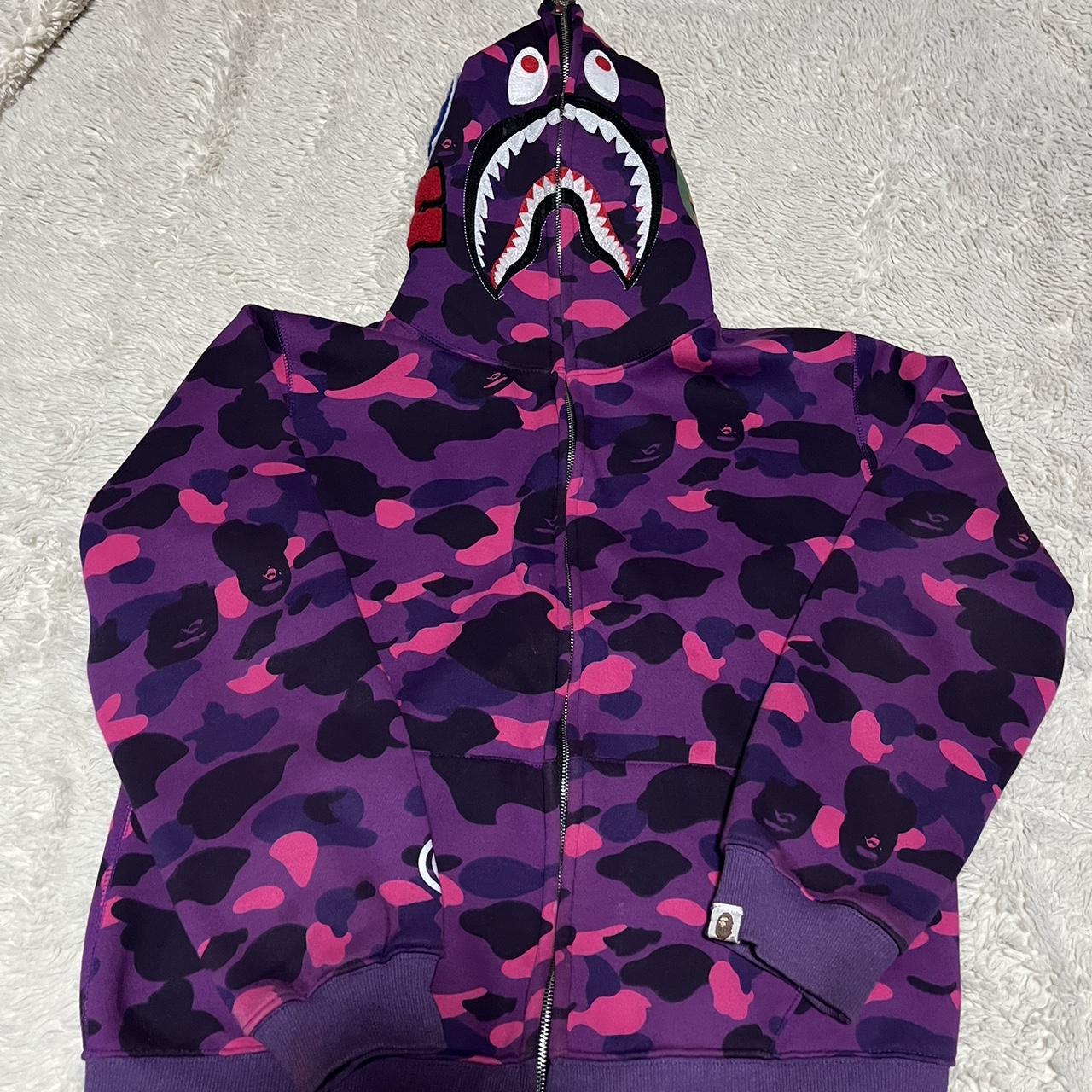 Purple Bape jacket Fits Large and medium Good... - Depop