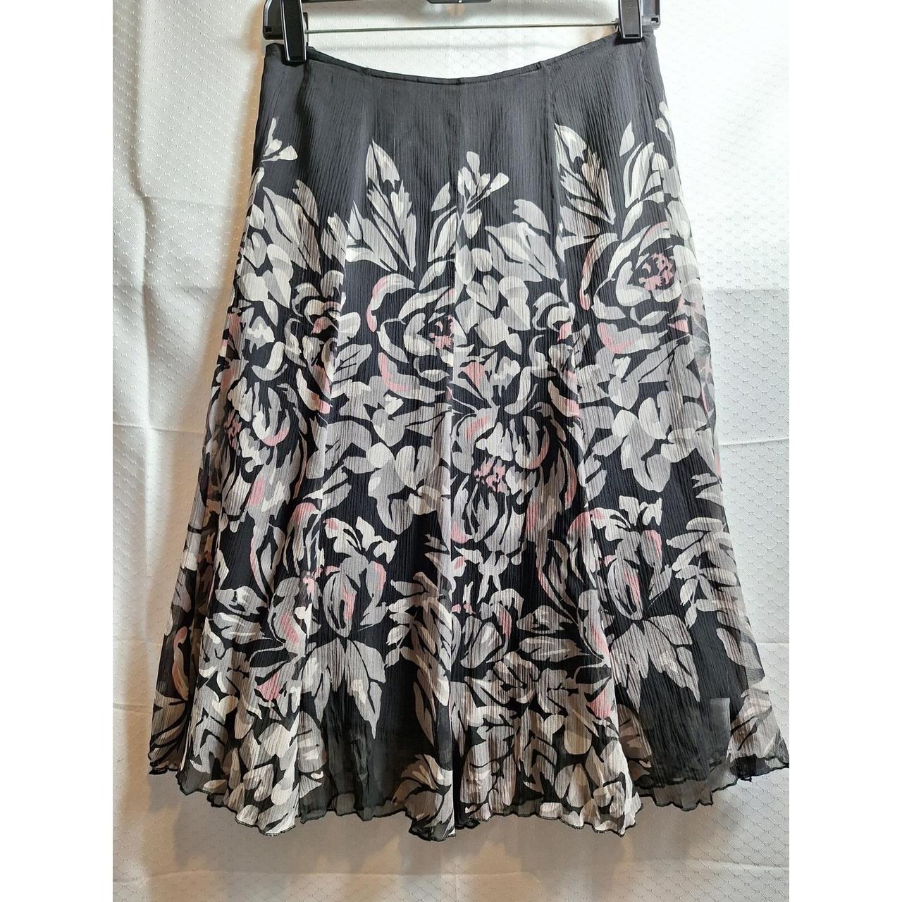 KAREN KANE Silk Flutter A-Line Midi Skirt Sz 14... | Depop