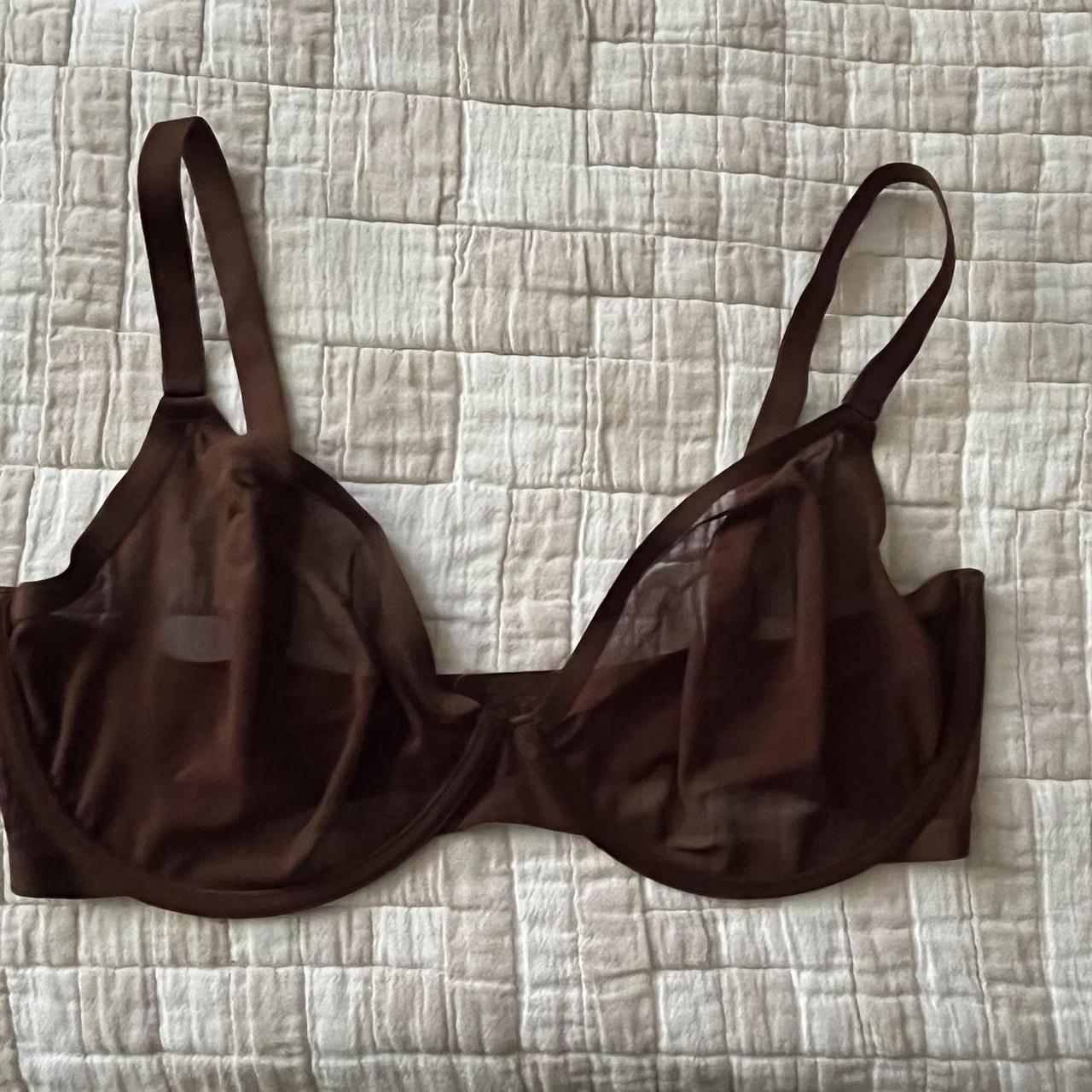 Cuup The Plunge Mesh Bra in Brown. Tried a few... - Depop