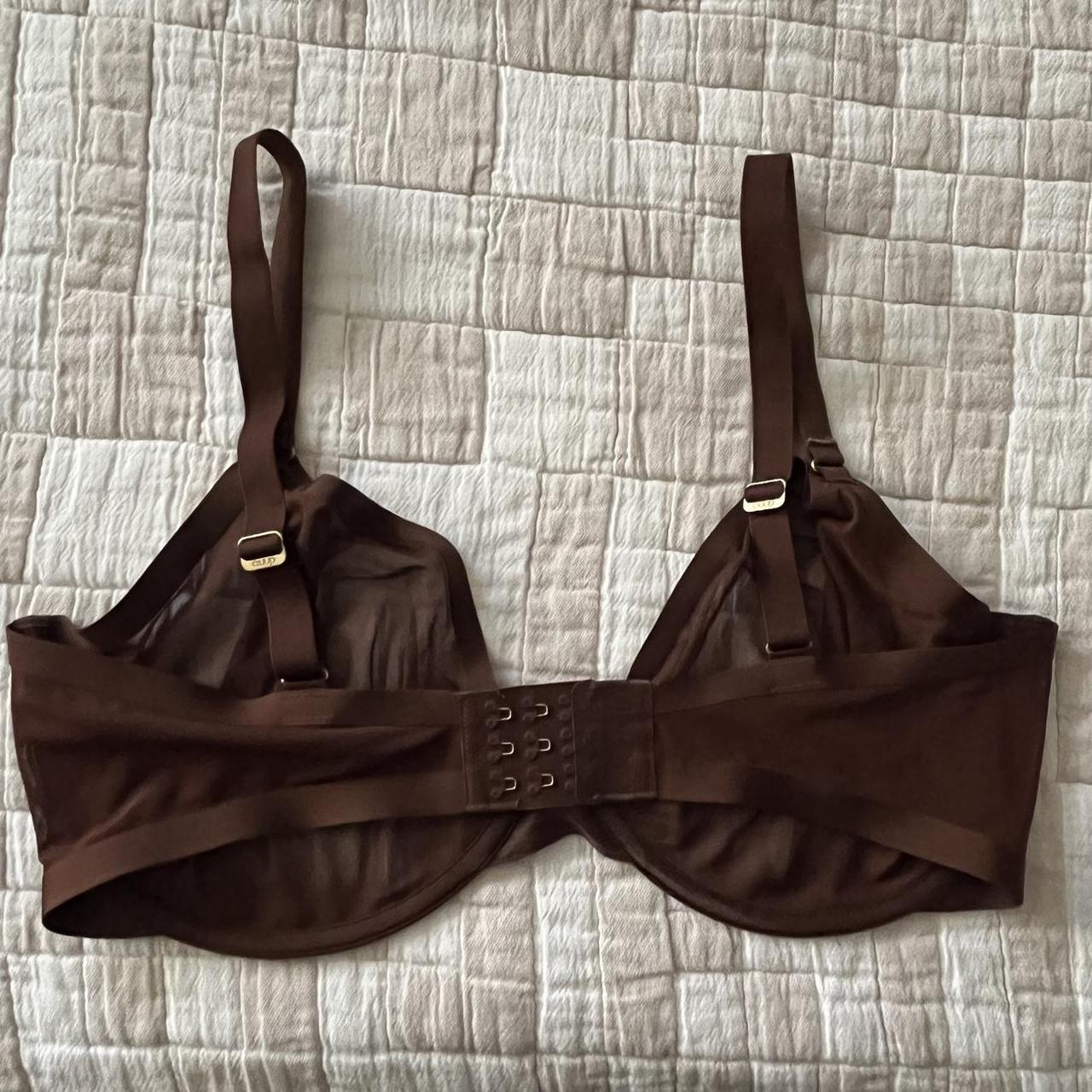 Cuup The Plunge Mesh Bra in Brown. Tried a few... - Depop
