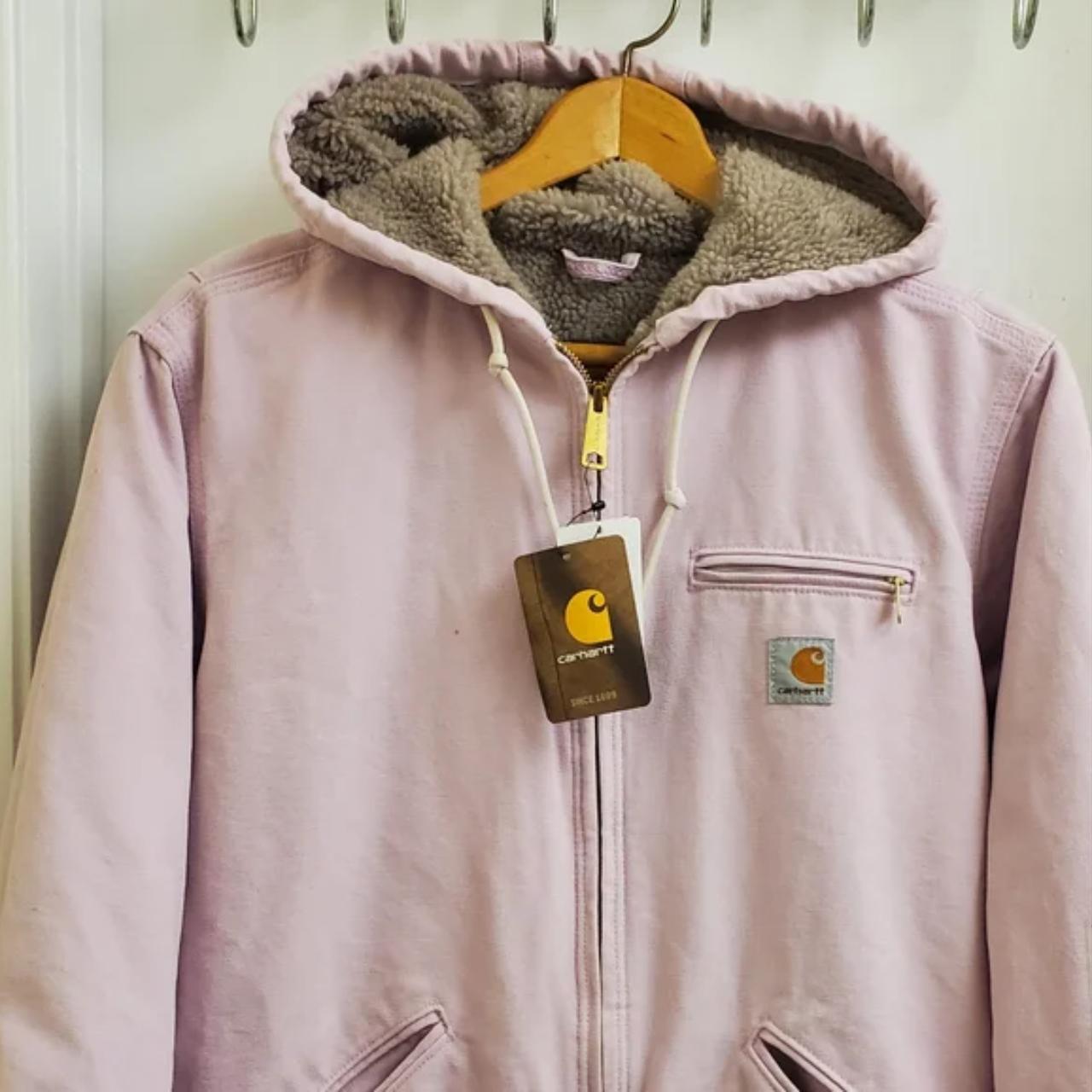 Carhartt Light Pink Lined Canvas Jacket - Women's... - Depop