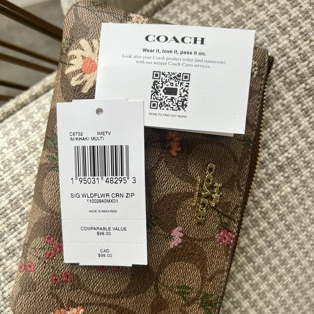 Coach Corner Zip Wristlet Wildflower New with tags... - Depop