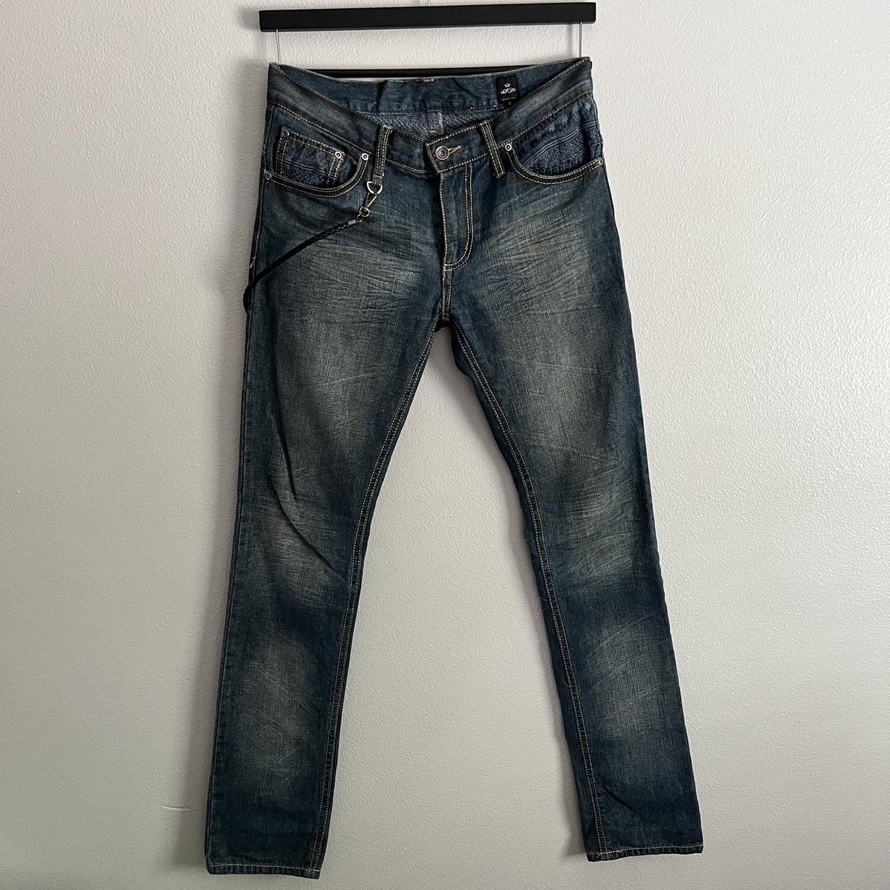 Semantic design slim fit jeans. These jeans feature... - Depop
