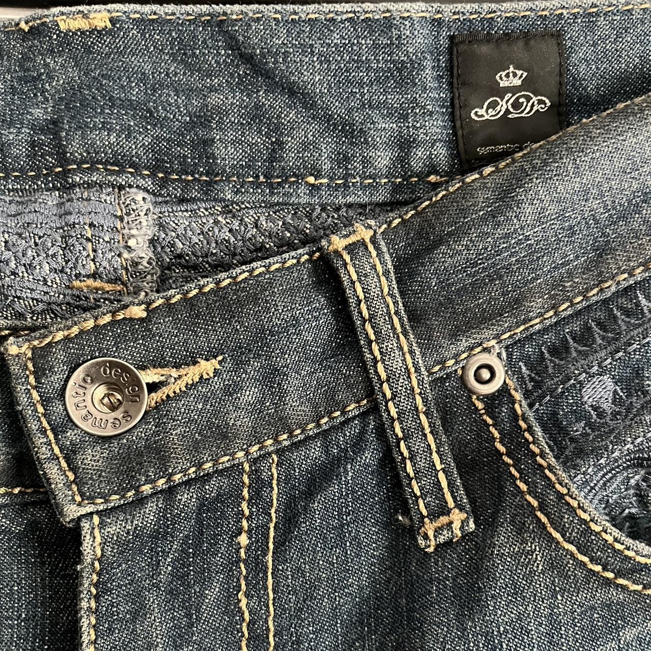 Semantic design slim fit jeans. These jeans feature... - Depop